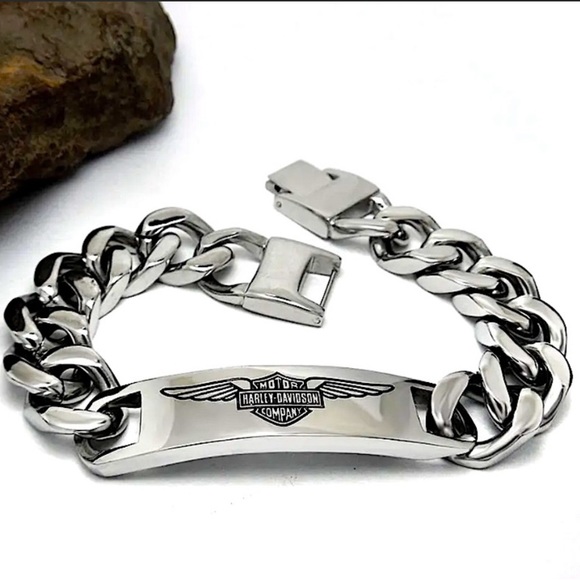 Accessories | Harley Davidson Stainless Steel Cuban Chain Link ...